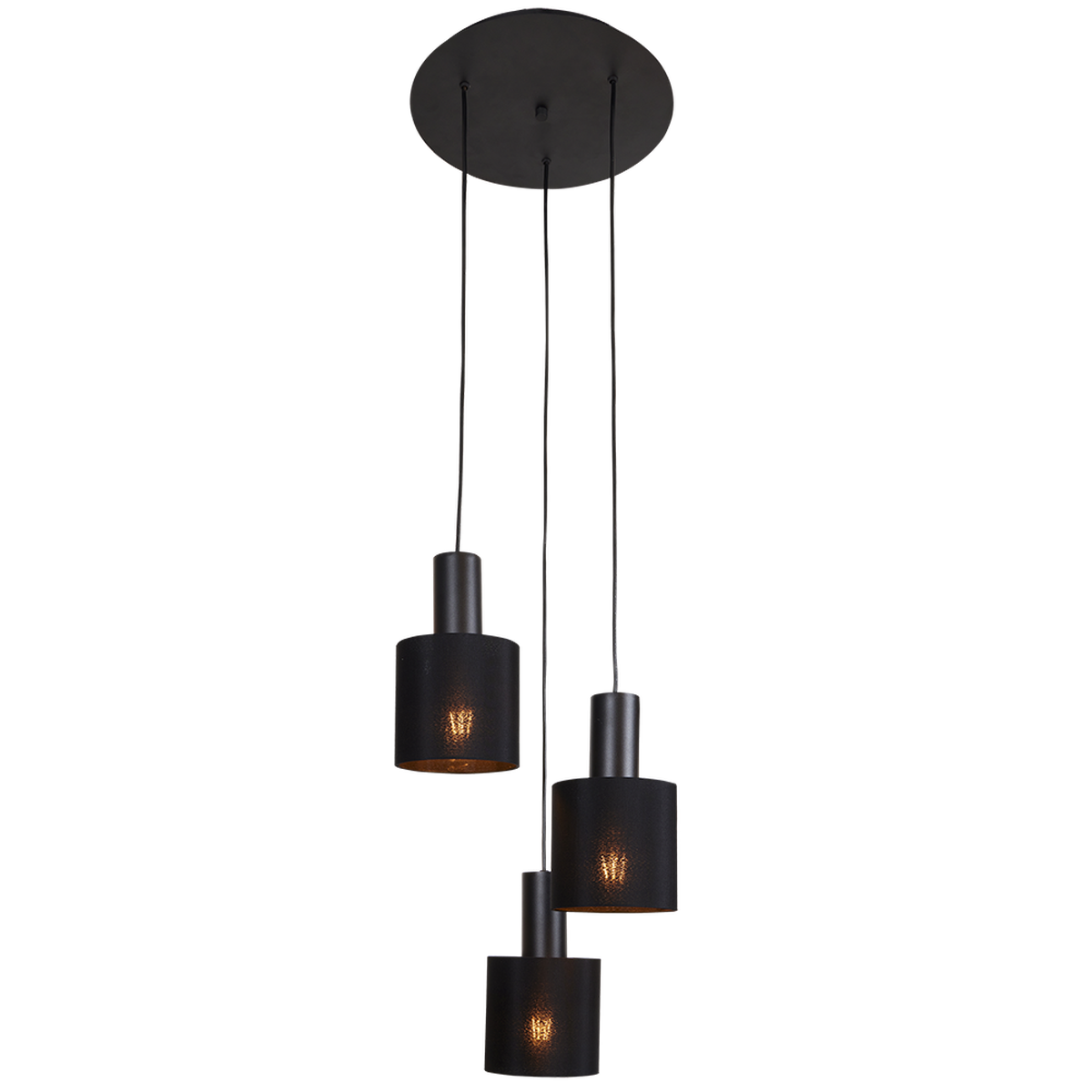 Torino rondell takpendel 3-lys - Svart – Lightup.no