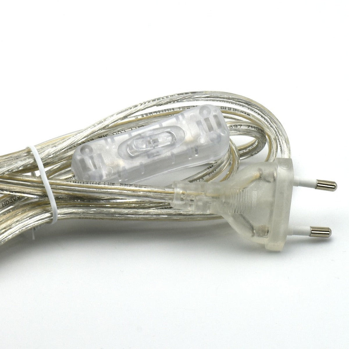 Transparent ledning m/bryter & støpsel – Lightup.no