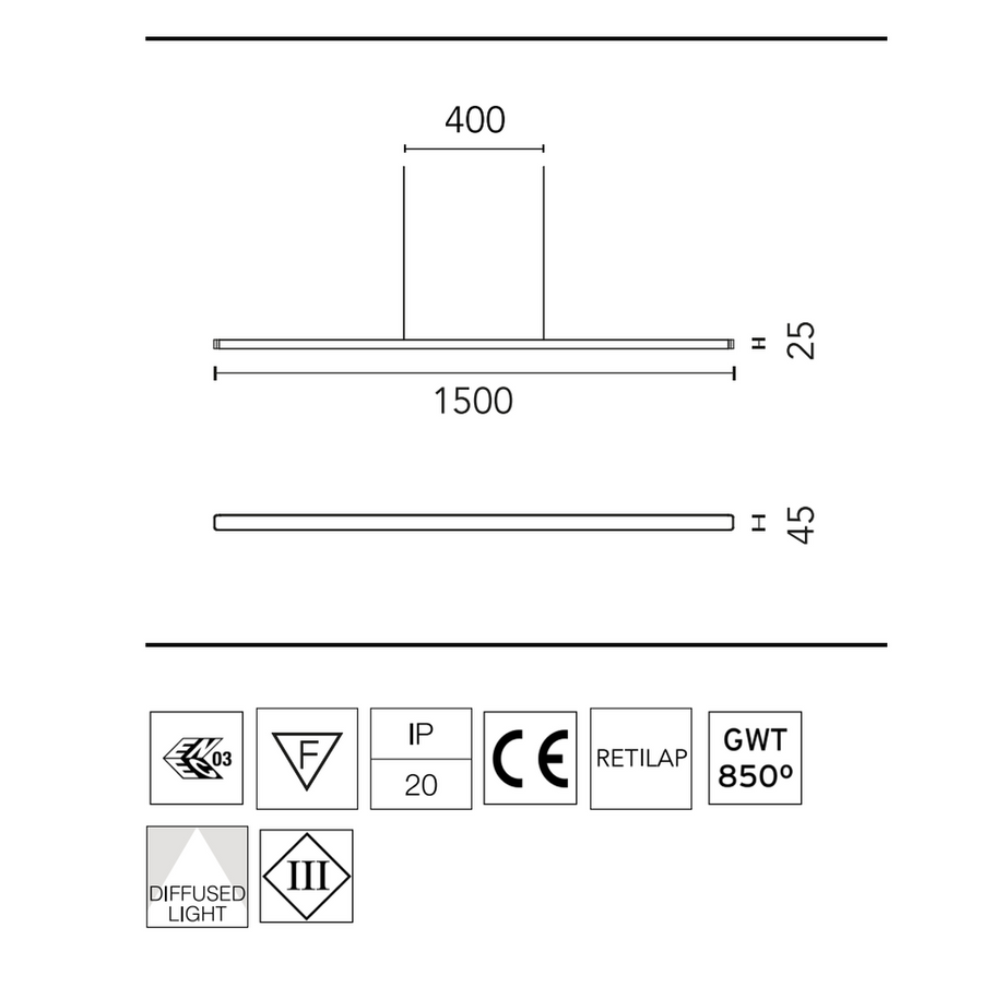 Flos Super Line Down - Sort – Lightup.no