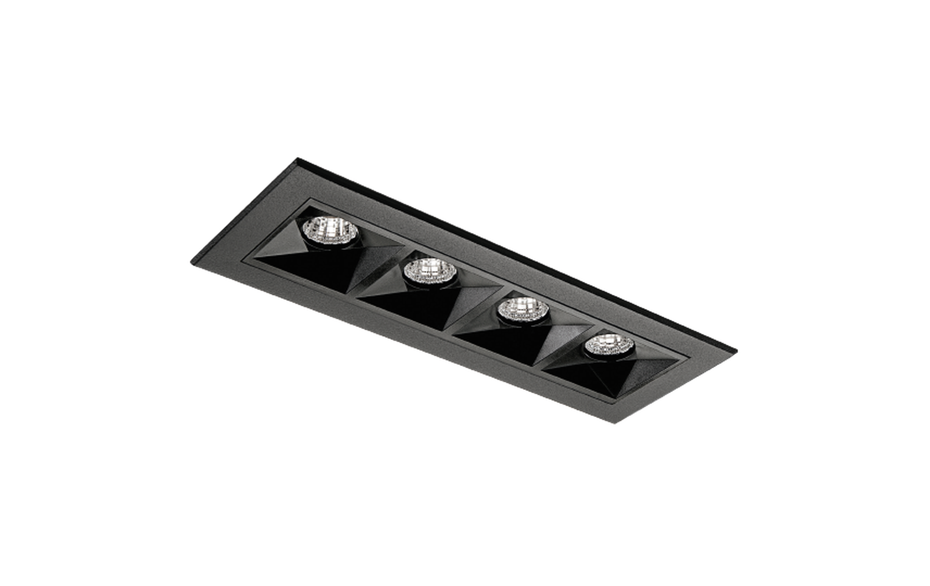 Inspire R 150 innfelt downlight 4 lys 8W RA98 3000K dimbar - Svart ...