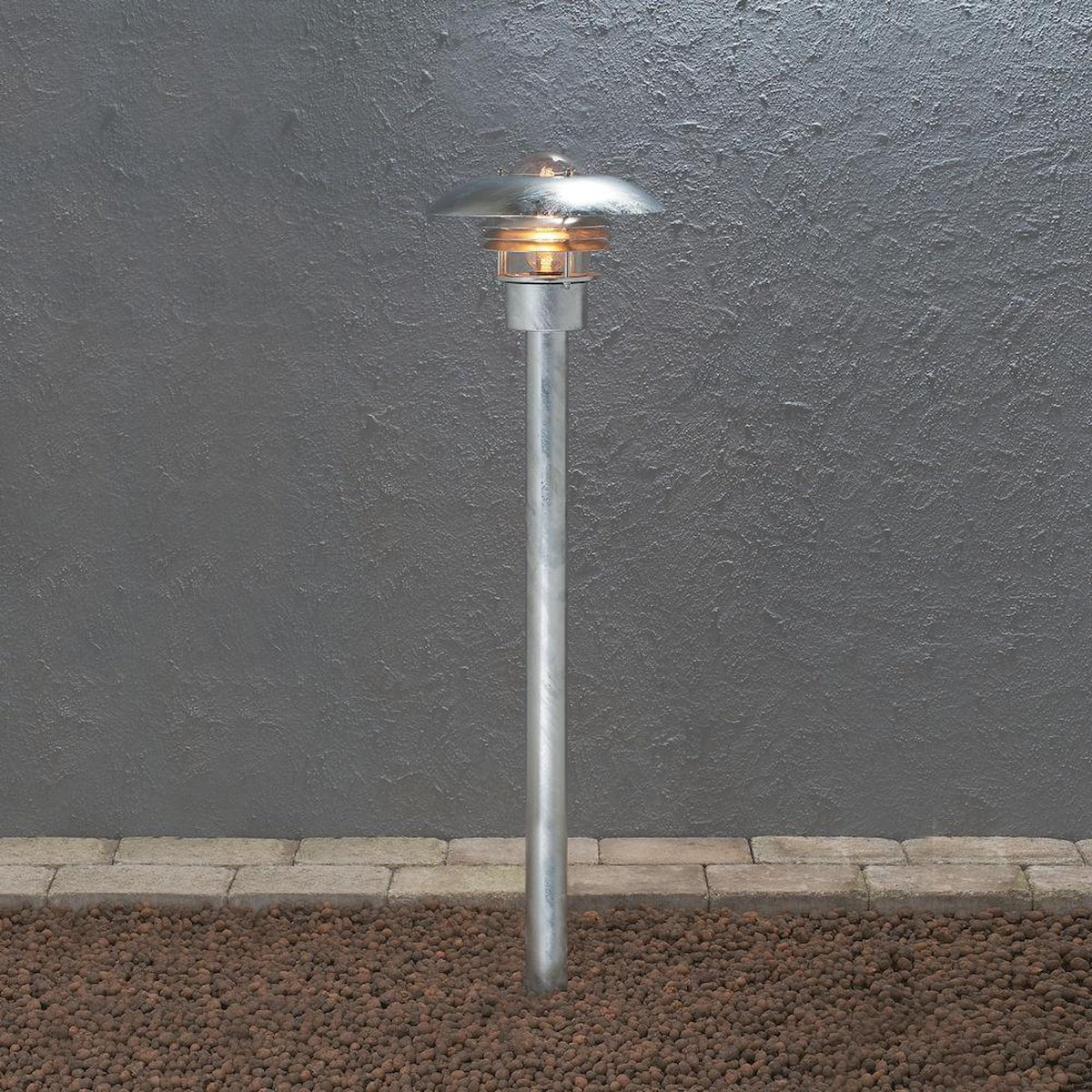 Modena stolpe 98 cm - Galvanisert stål – Lightup.no