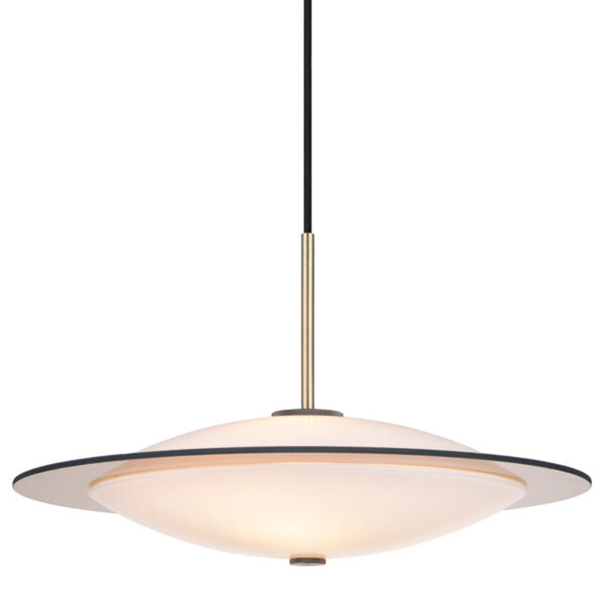 Orbit takpendel 40 cm - Antikk messing/Opal – Lightup.no